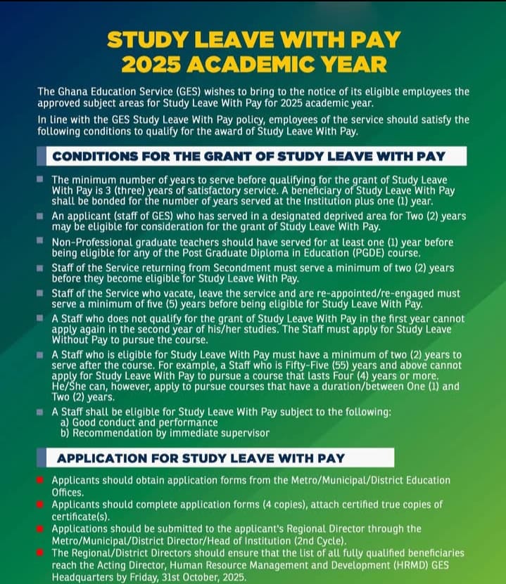 Ghana Education Service (GES) has officially opened applications for ...